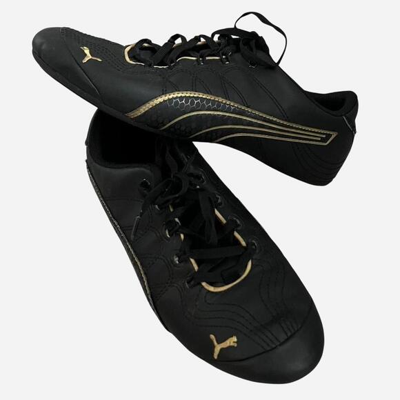 Puma | Shoes | Vintage Black And Gold Puma Speedcats | Poshmark